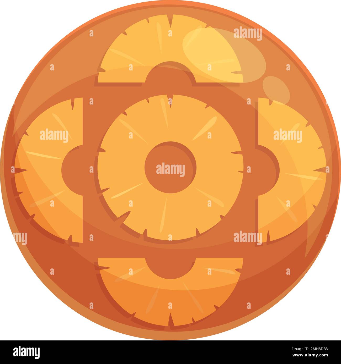 Cooking upside-down cake icon cartoon vector. Pineapple tart. Top sugar Stock Vector Image & Art ...
