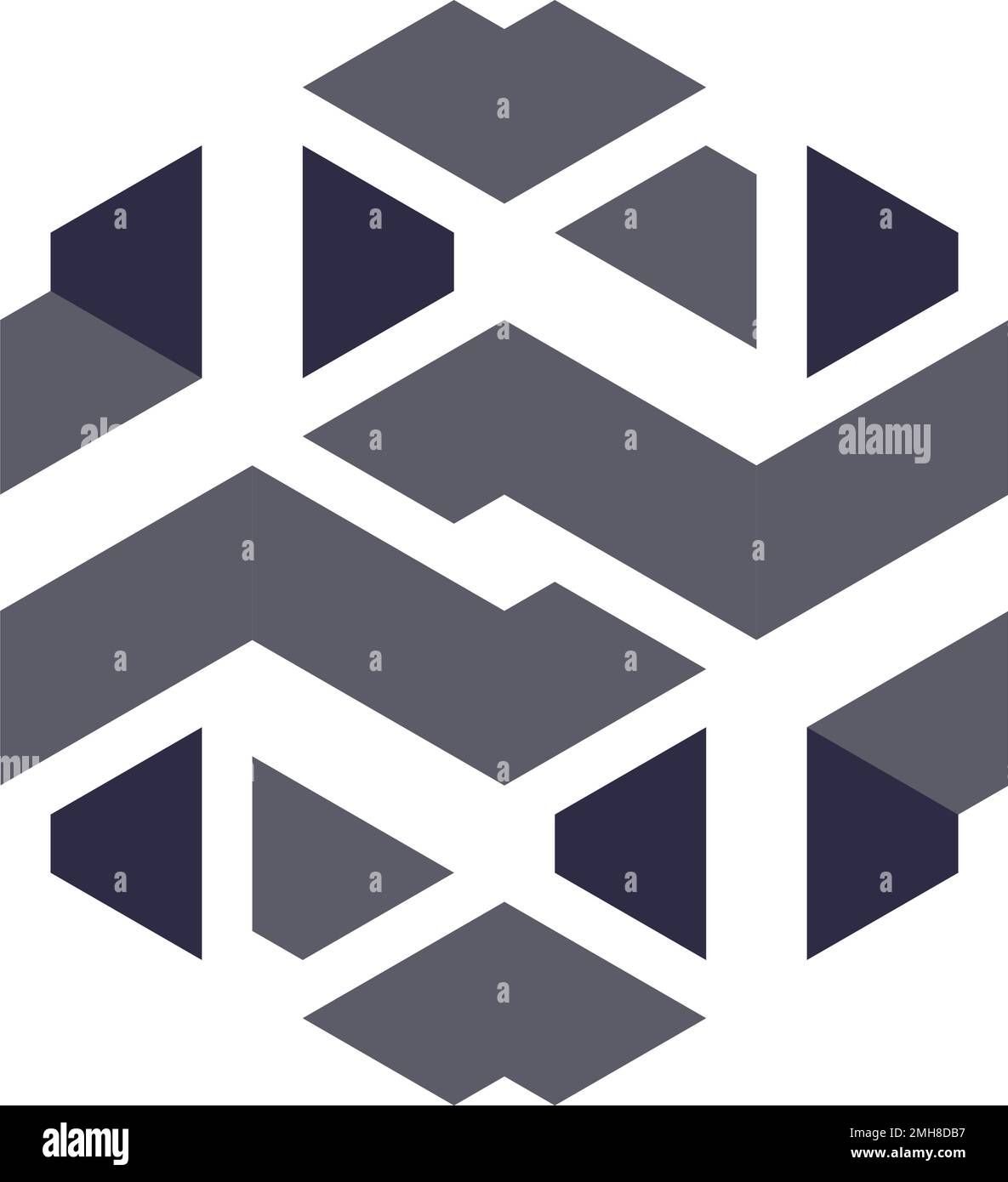 Hexagonal Triangles Logo illusion generative pattern illustration Stock ...