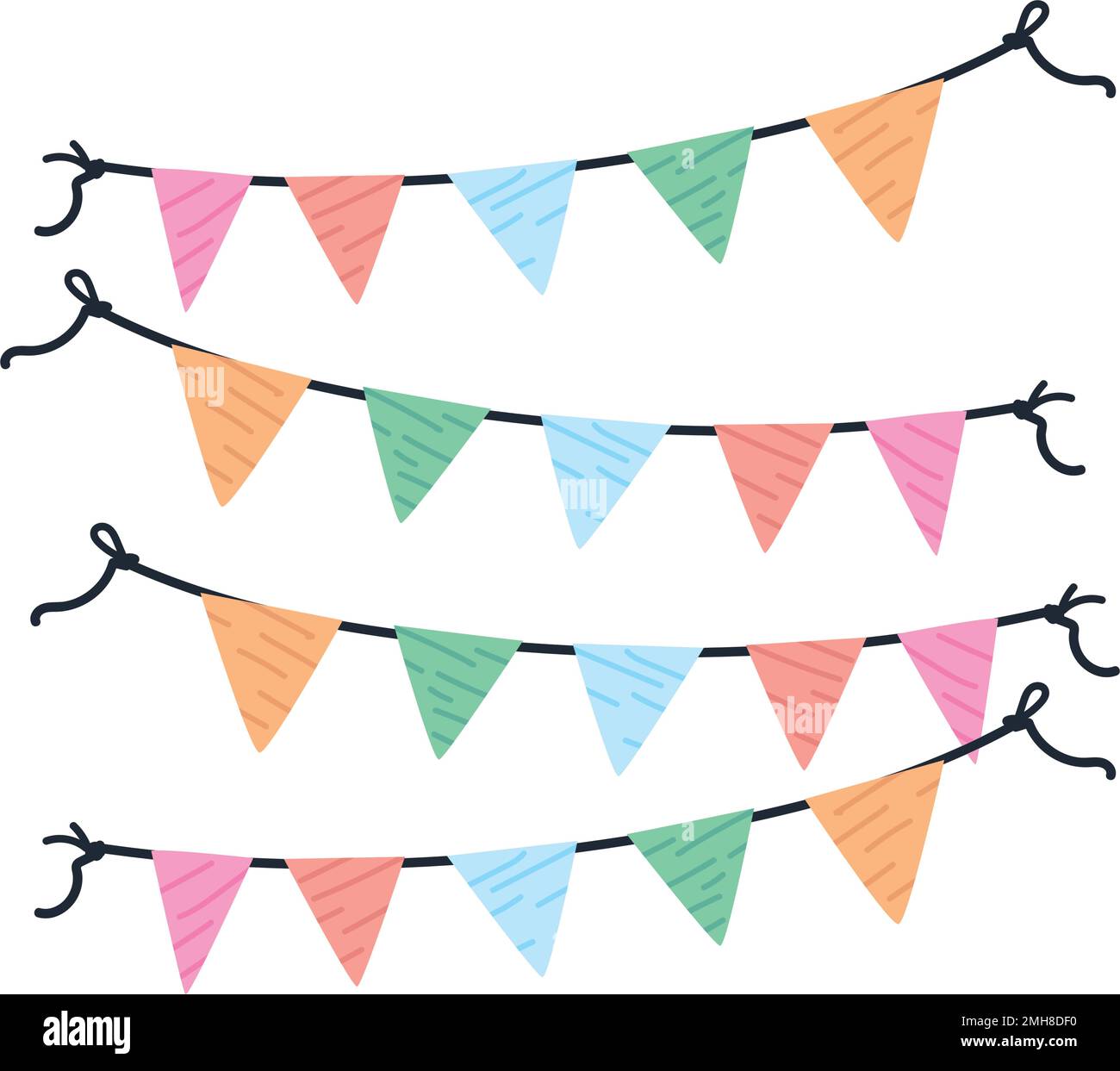 flat colored pennants design Stock Vector Image & Art - Alamy