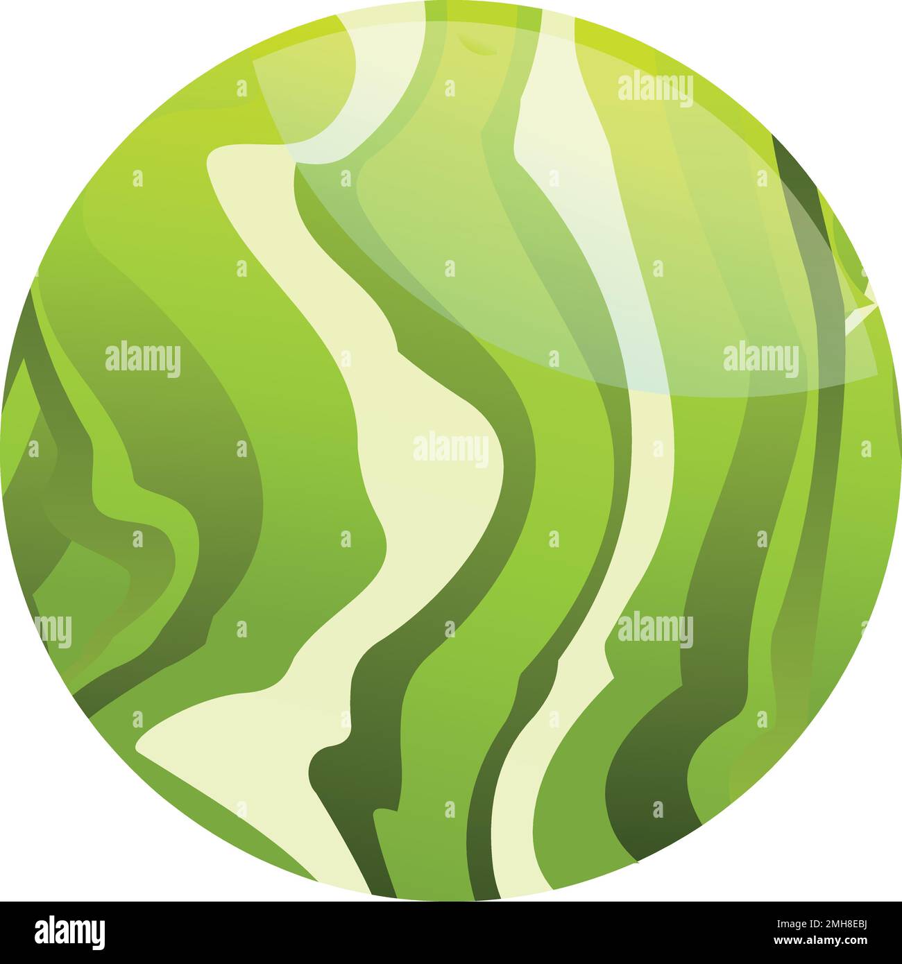 Green circle icon cartoon vector. Drop ball. Sphere gradient Stock ...