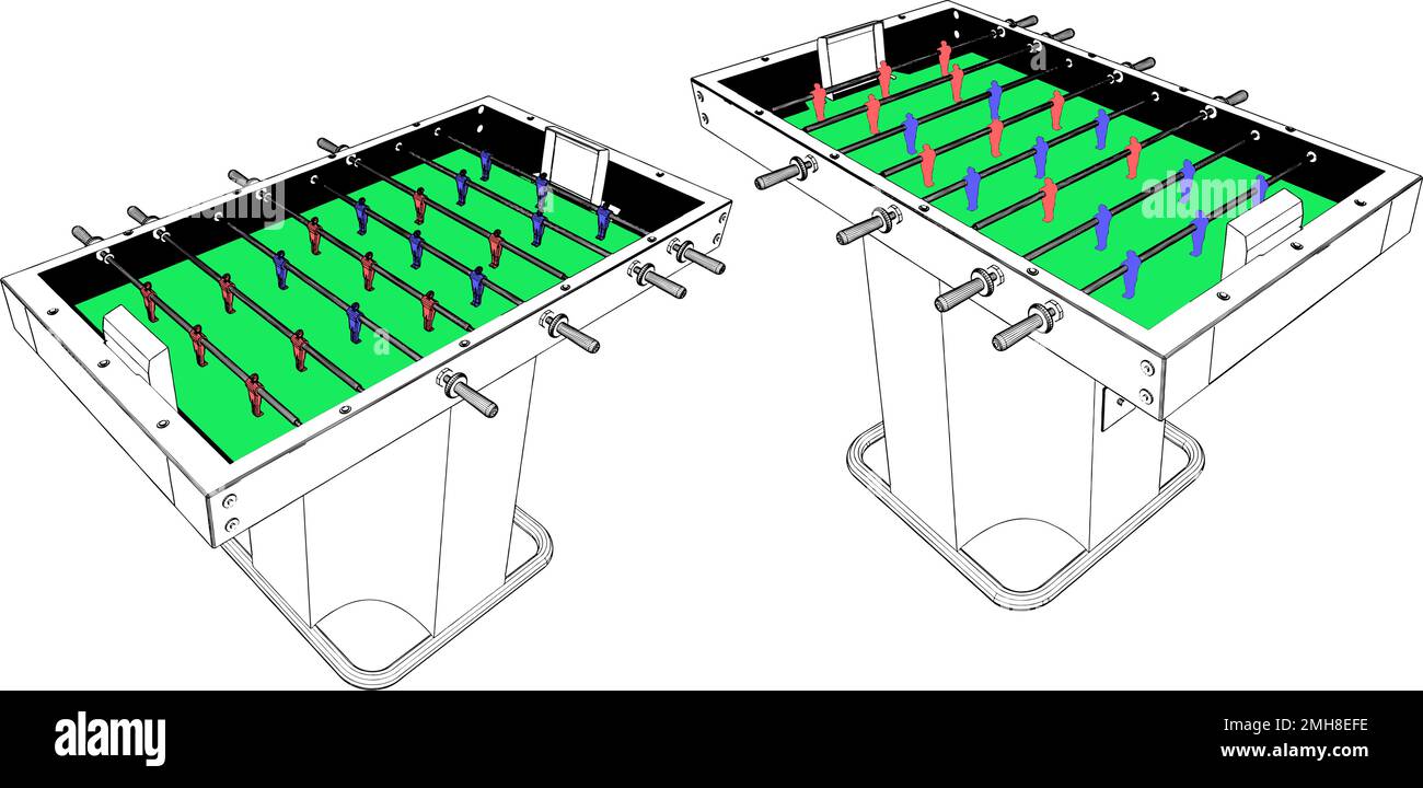 Football And Soccer Table Game Vector. Illustration Isolated On White ...