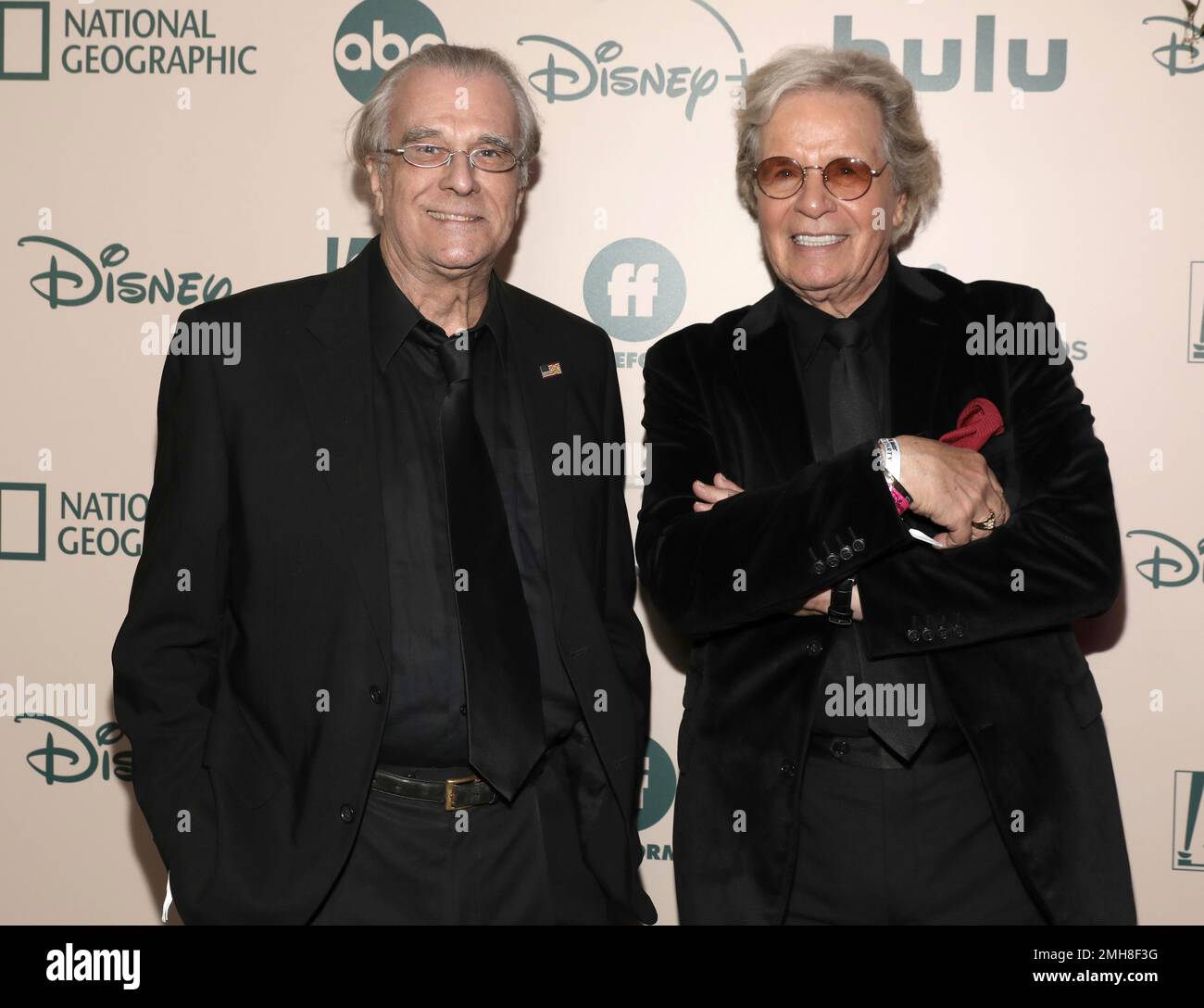 Tom Hallick, left, and Jack Kelly arrive at the FX and Disney Golden ...