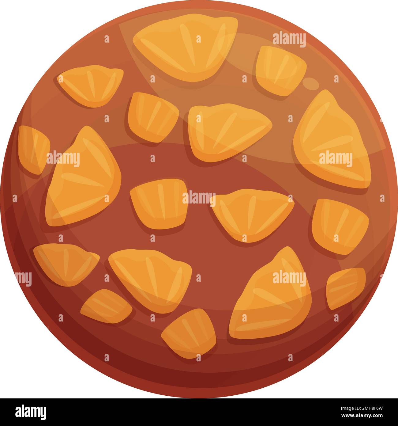Tatin upside-down cake icon cartoon vector. Restaurant cooking. View tasty Stock Vector Image ...