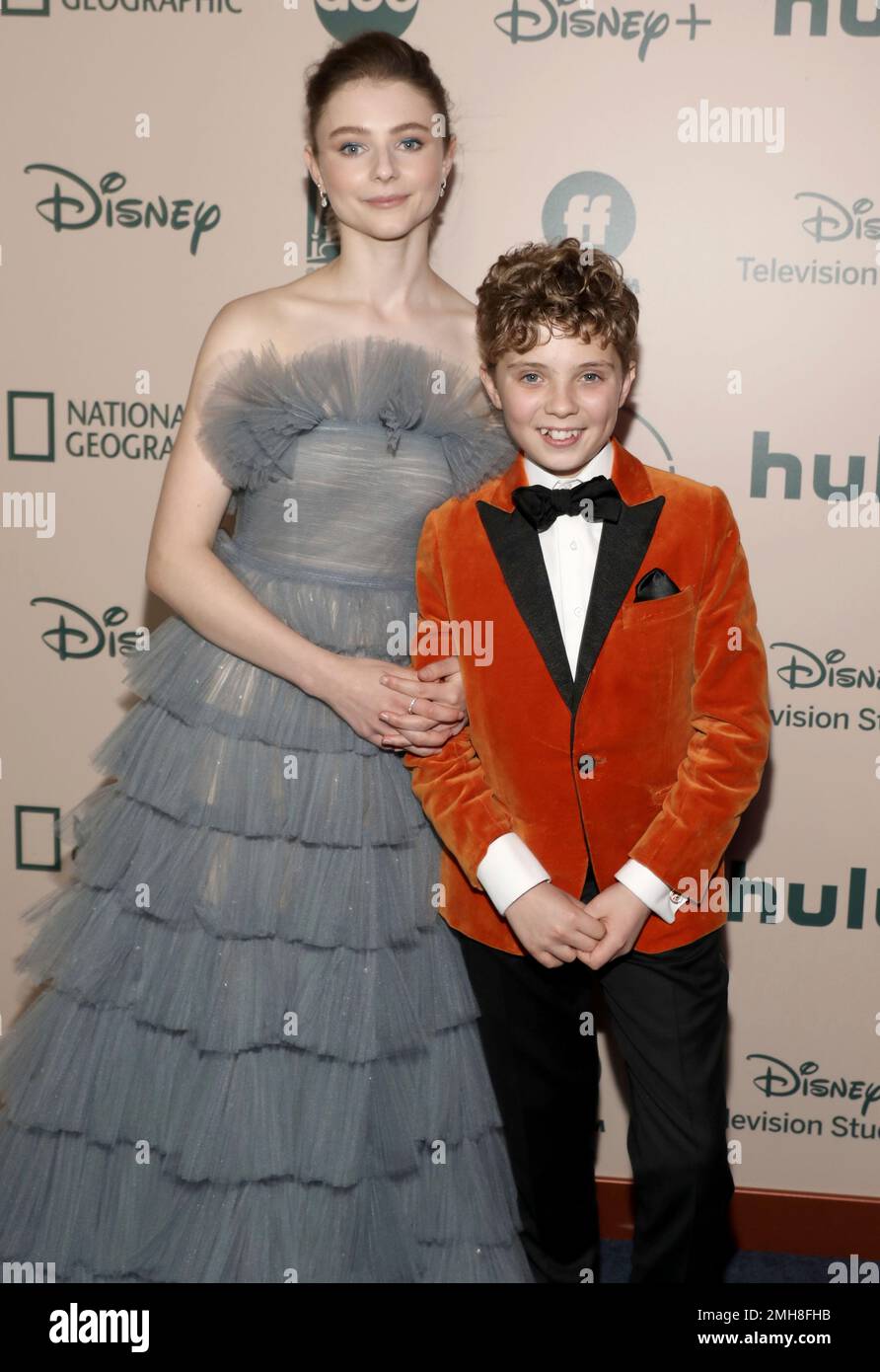 Thomasin McKenzie, left, and Roman Griffin Davis arrive at the FX and ...