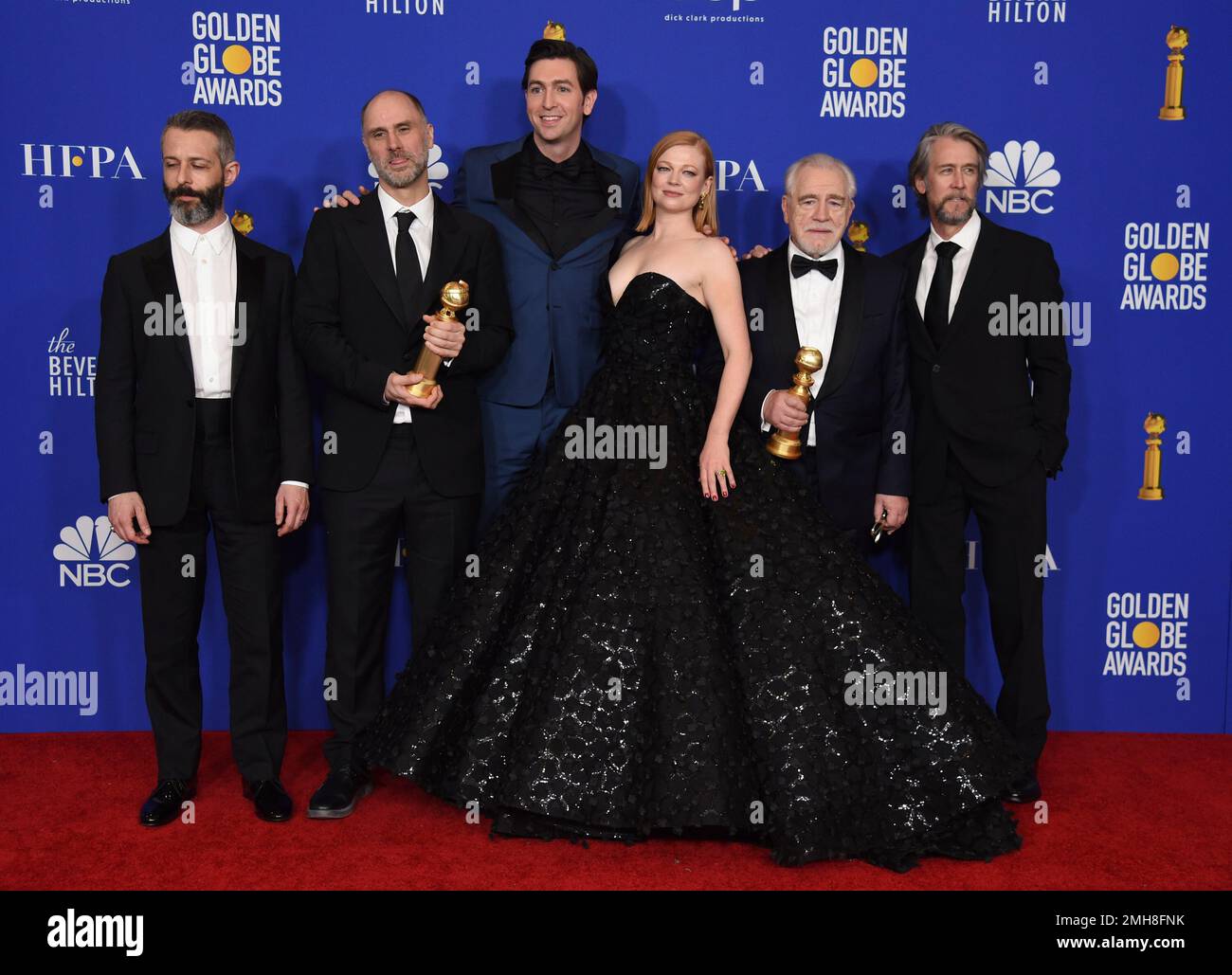 Jeremy Strong, from left, Jesse Armstrong, Nicholas Braun, Sarah Snook ...