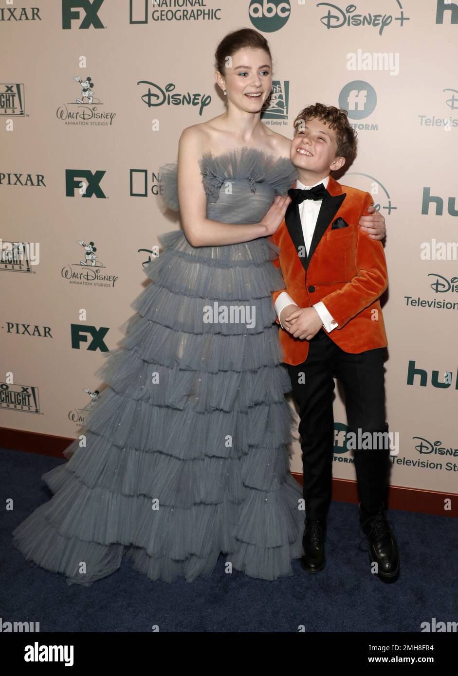 Thomasin McKenzie, left, and Roman Griffin Davis arrive at the FX and ...