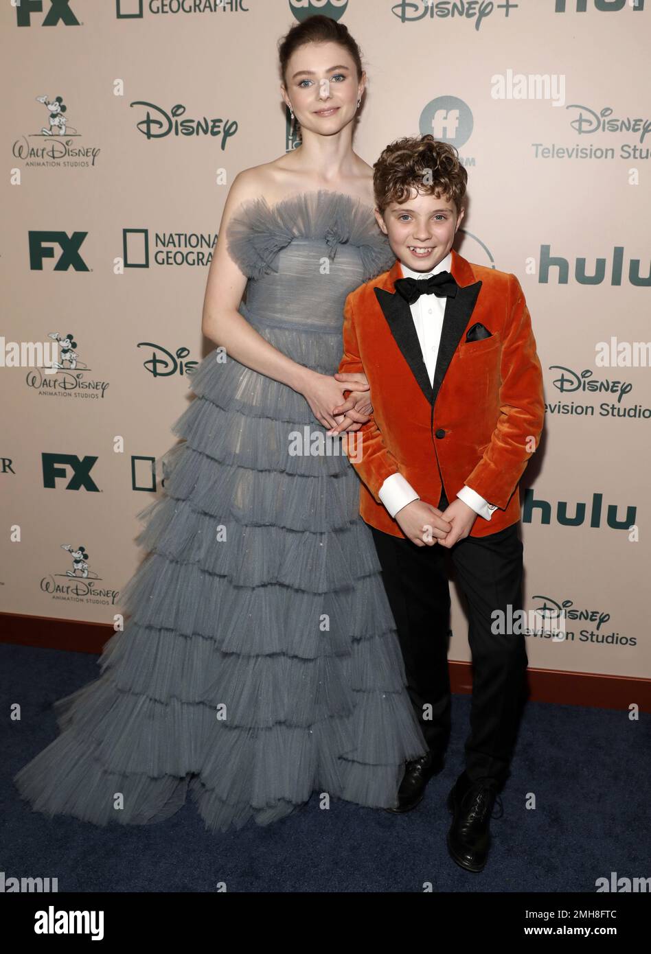 Thomasin McKenzie, left, and Roman Griffin Davis arrive at the FX and ...