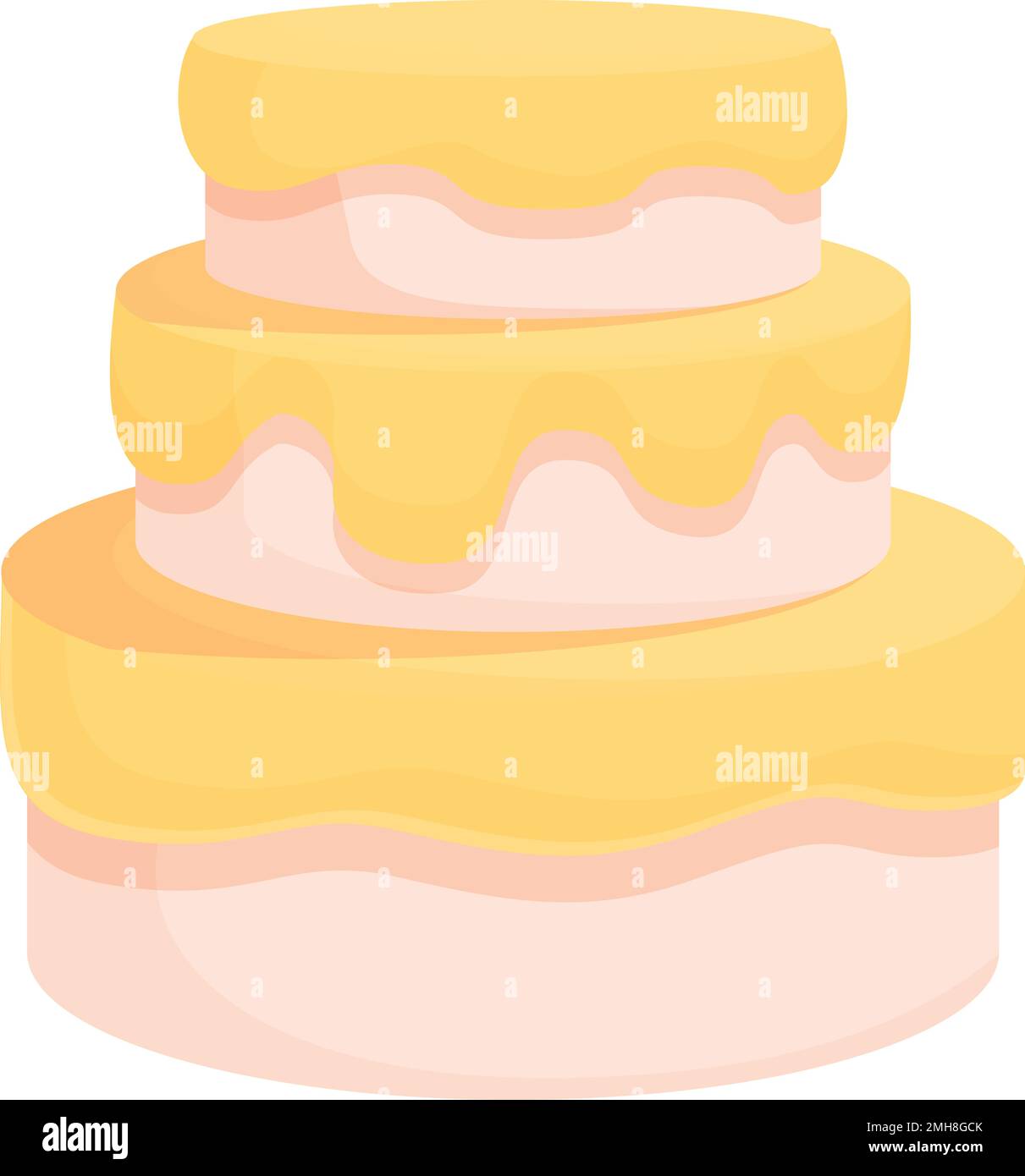 Lemon wedding cake icon cartoon vector. Cream party. Pastry food Stock ...