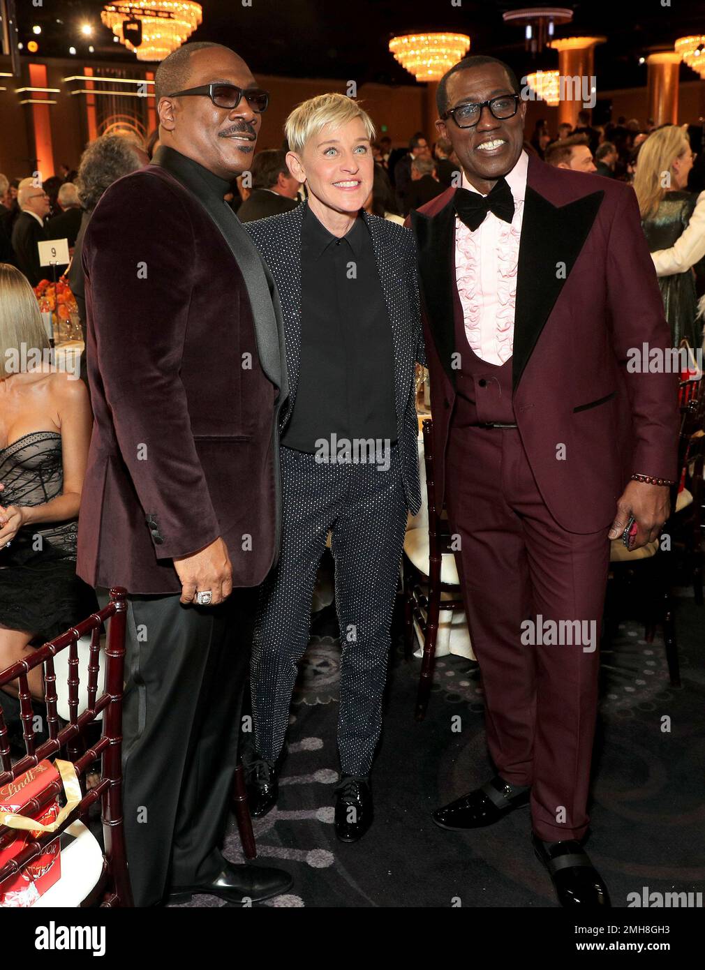 IMAGE DISTRIBUTED FOR LINDT CHOCOLATE - Eddie Murphy, from left, Ellen DeGeneres and Wesley ...