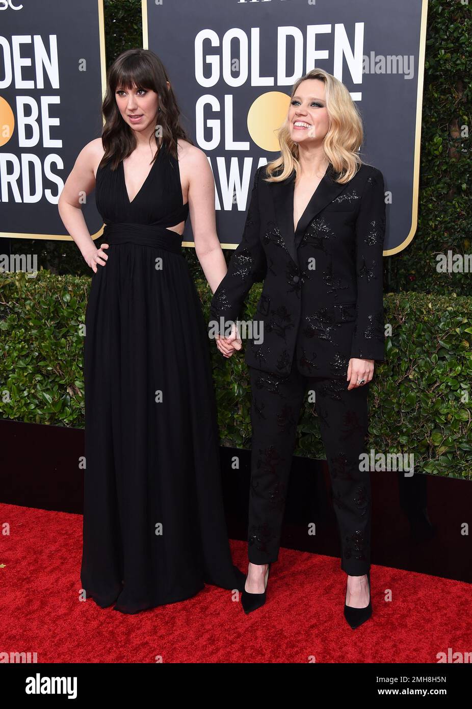 Kate McKinnon, right, and her sister Emily Lynne Berthold arrive at the ...