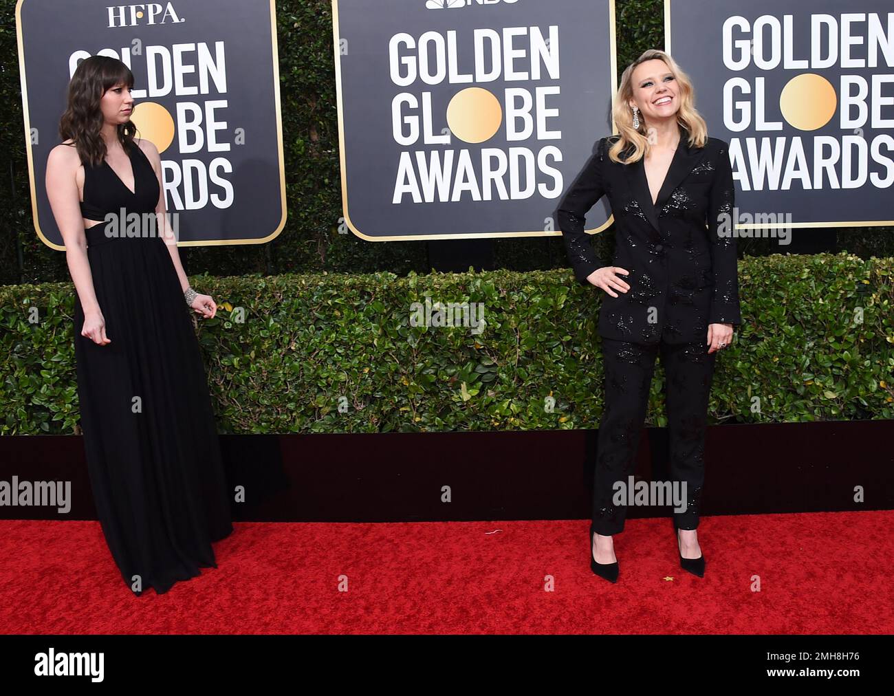 Kate McKinnon, right, and her sister Emily Lynne Berthold arrive at the ...
