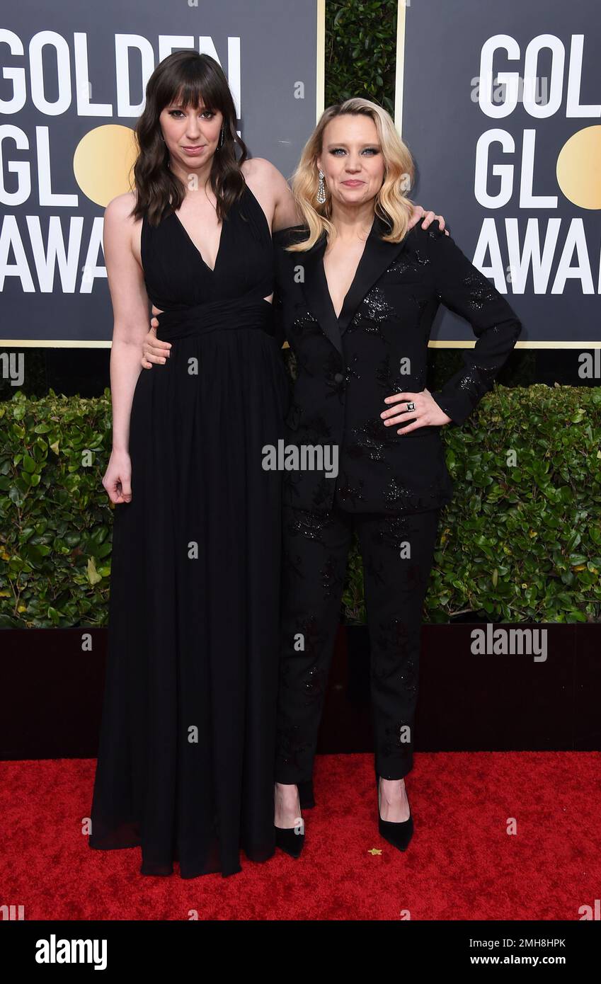 Kate McKinnon, right, and her sister Emily Lynne Berthold arrive at the ...
