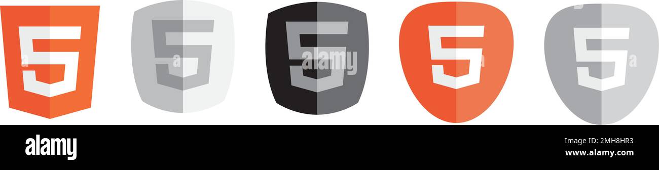 A vector illustration of HTML5 icons on a white background Stock Vector ...
