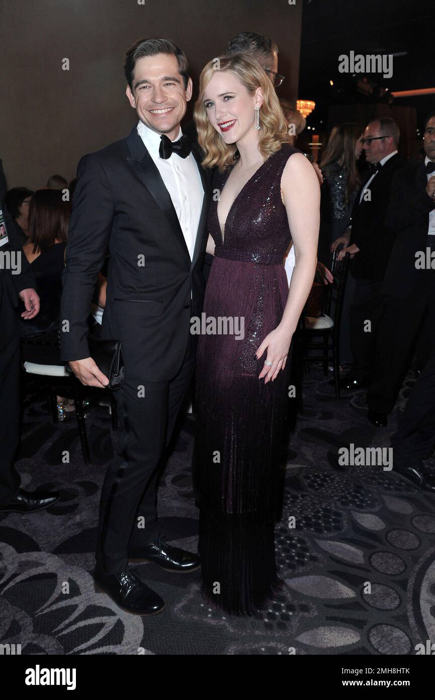 Jason Ralph, left, and Rachel Brosnahan attend the 77th annual Golden ...