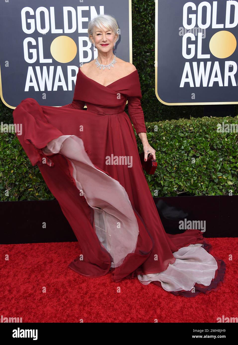 Helen Mirren arrives at the 77th annual Golden Globe Awards at the ...