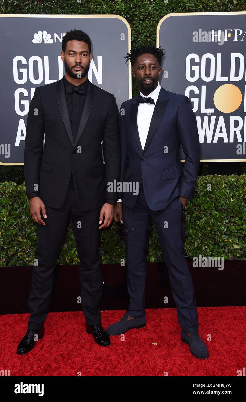 Djibril Zonga, left, and Ladj Ly arrive at the 77th annual Golden Globe ...