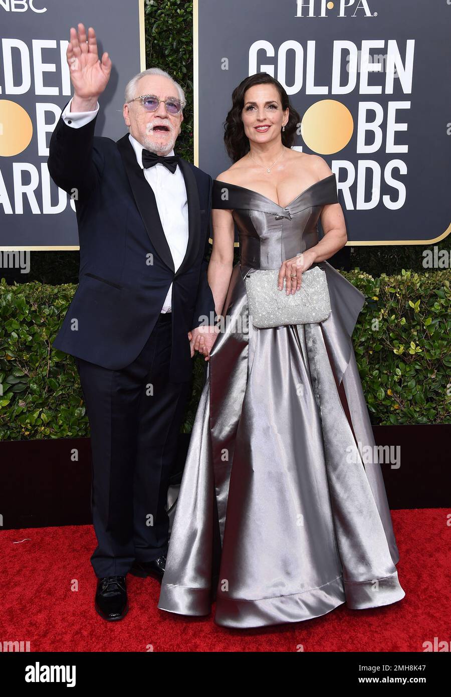 Brian Cox, left, and Nicole Ansari-Cox arrive at the 77th annual Golden ...