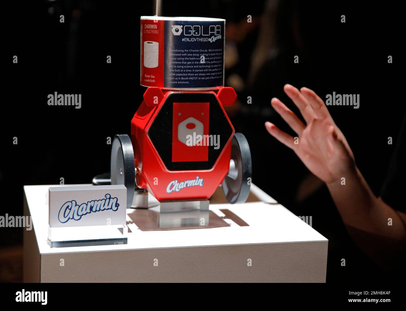The Charmin RollBot is on display during a Procter & Gamble news ...