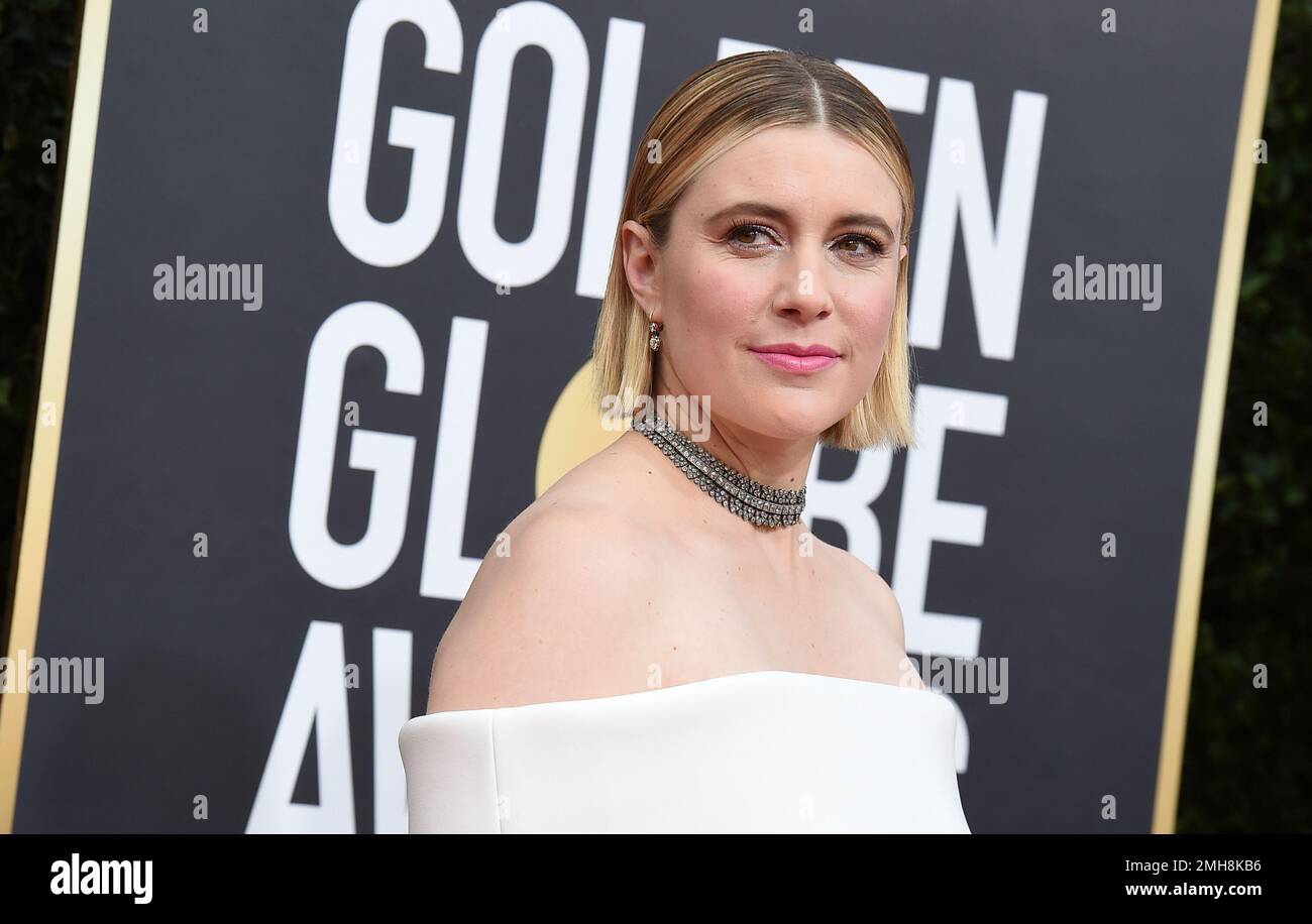 Greta Gerwig arrives at the 77th annual Golden Globe Awards at the ...