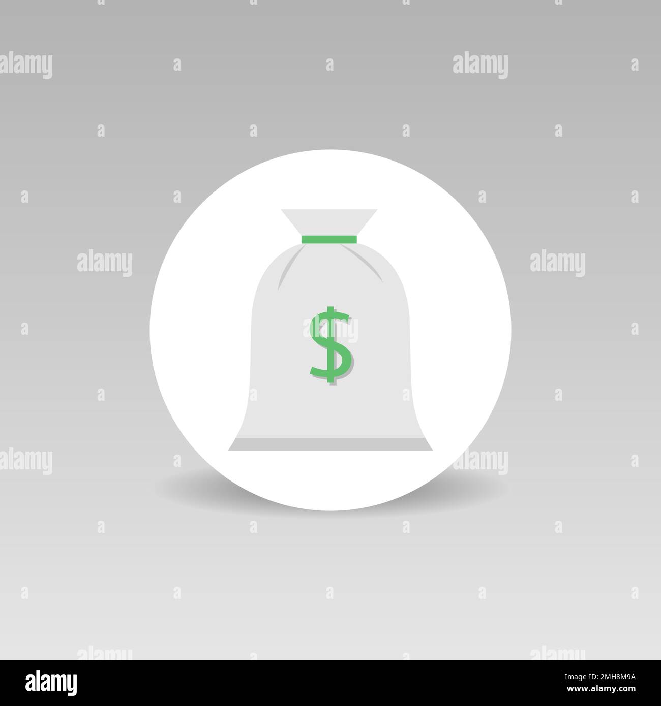 Round Money bag with green dollar sign vector icon Stock Vector Image ...