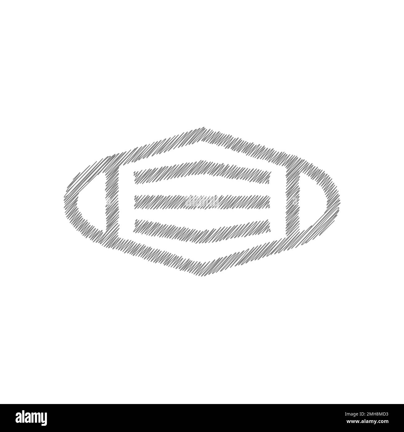 White medical mask sketch vector icon. Mask that protects airborne ...