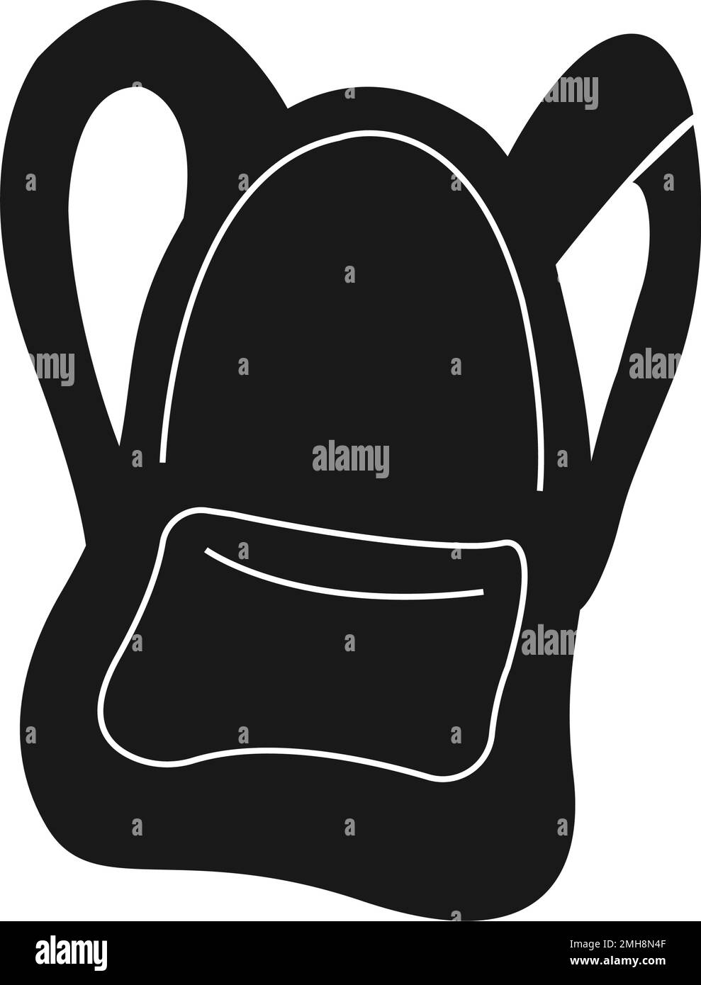 Vector illustration school bag Black and White Stock Photos & Images ...