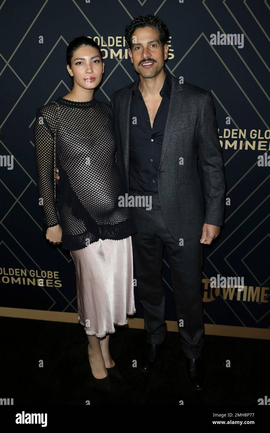 Grace Gail, left, and Adam Rodriguez attend the 2020 Showtime Golden ...