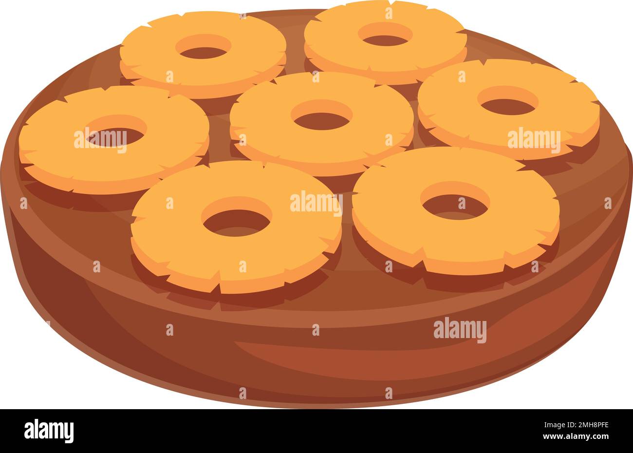 Upside-down cake meal icon cartoon vector. Restaurant cooking. Apple tarte Stock Vector Image ...