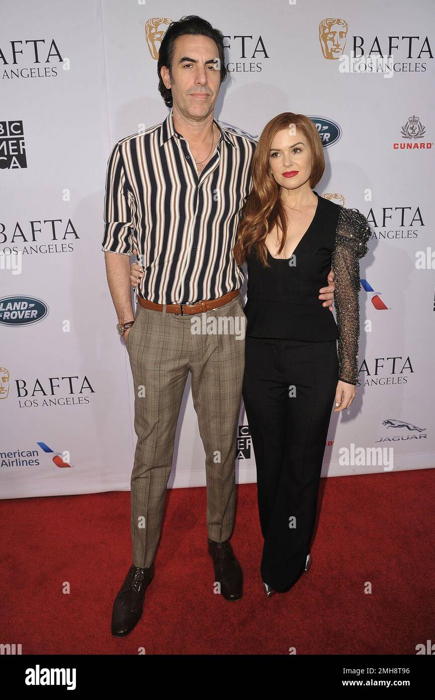 Sacha Baron Cohen and Isla Fisher attend the 2020 BAFTA tea party at ...