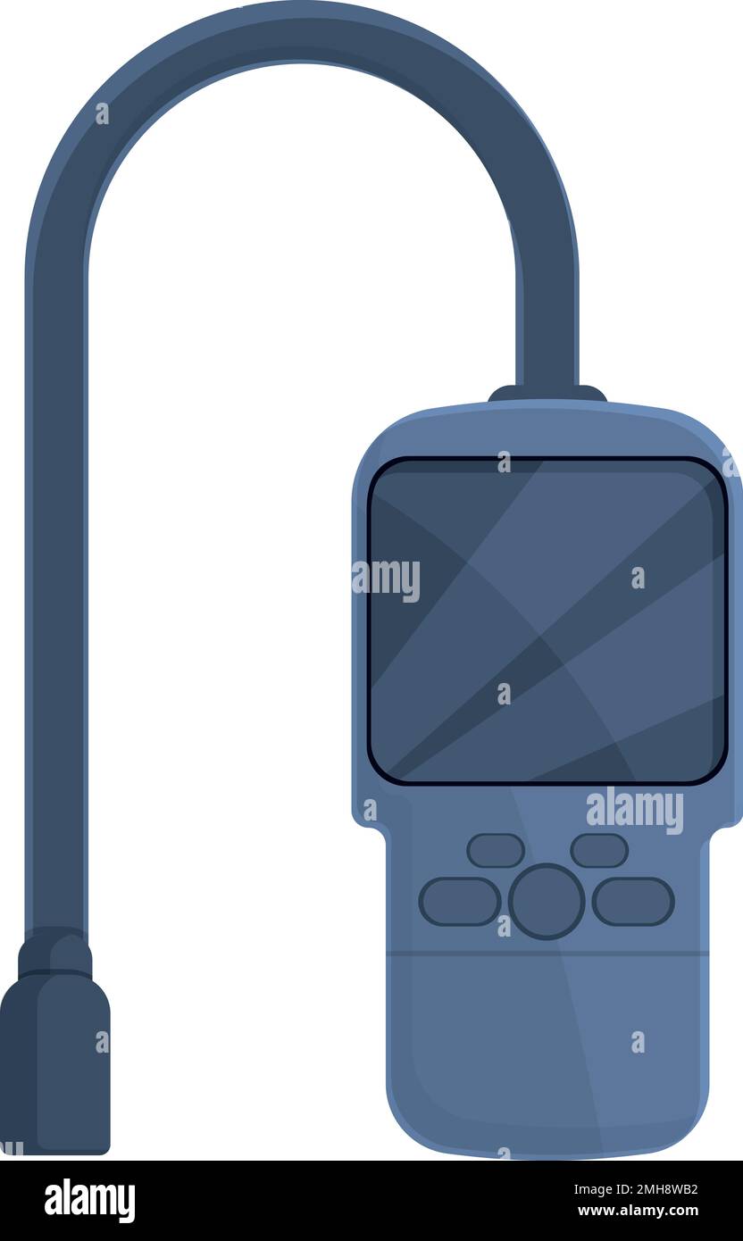 Wired gas detector icon cartoon vector. Leak monitor. Digital ...