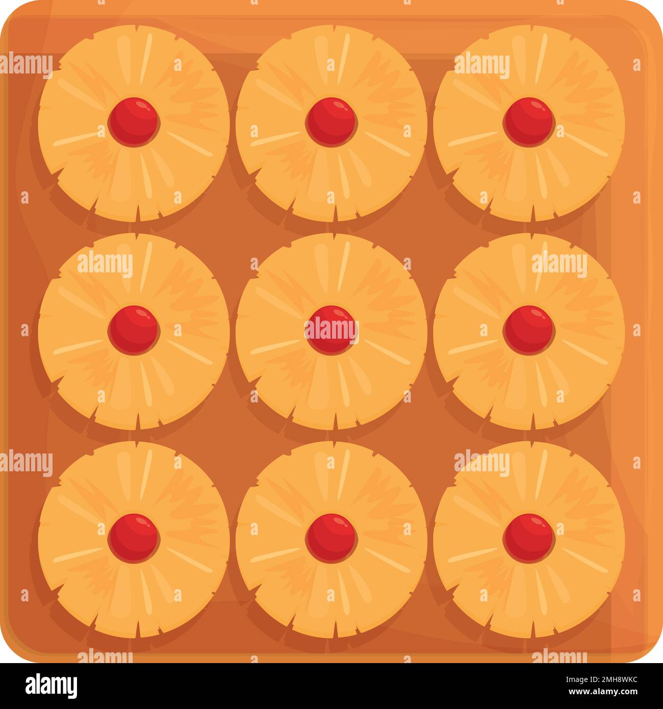 Tasty upside-down cake icon cartoon vector. Restaurant cooking. View upside Stock Vector Image ...