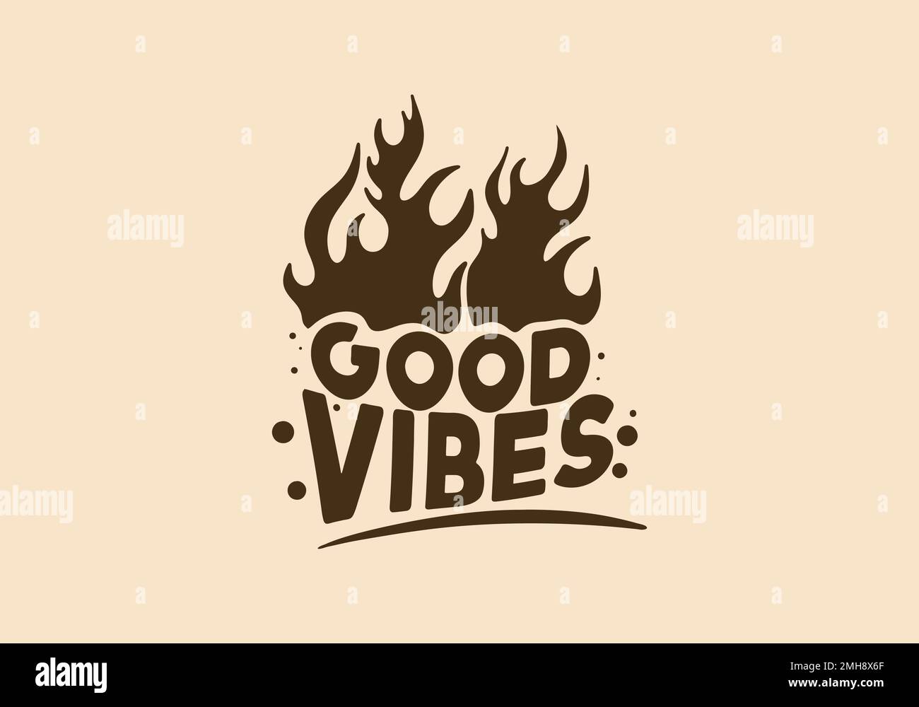 Good vibes sign text with fire flame design Stock Vector Image & Art ...