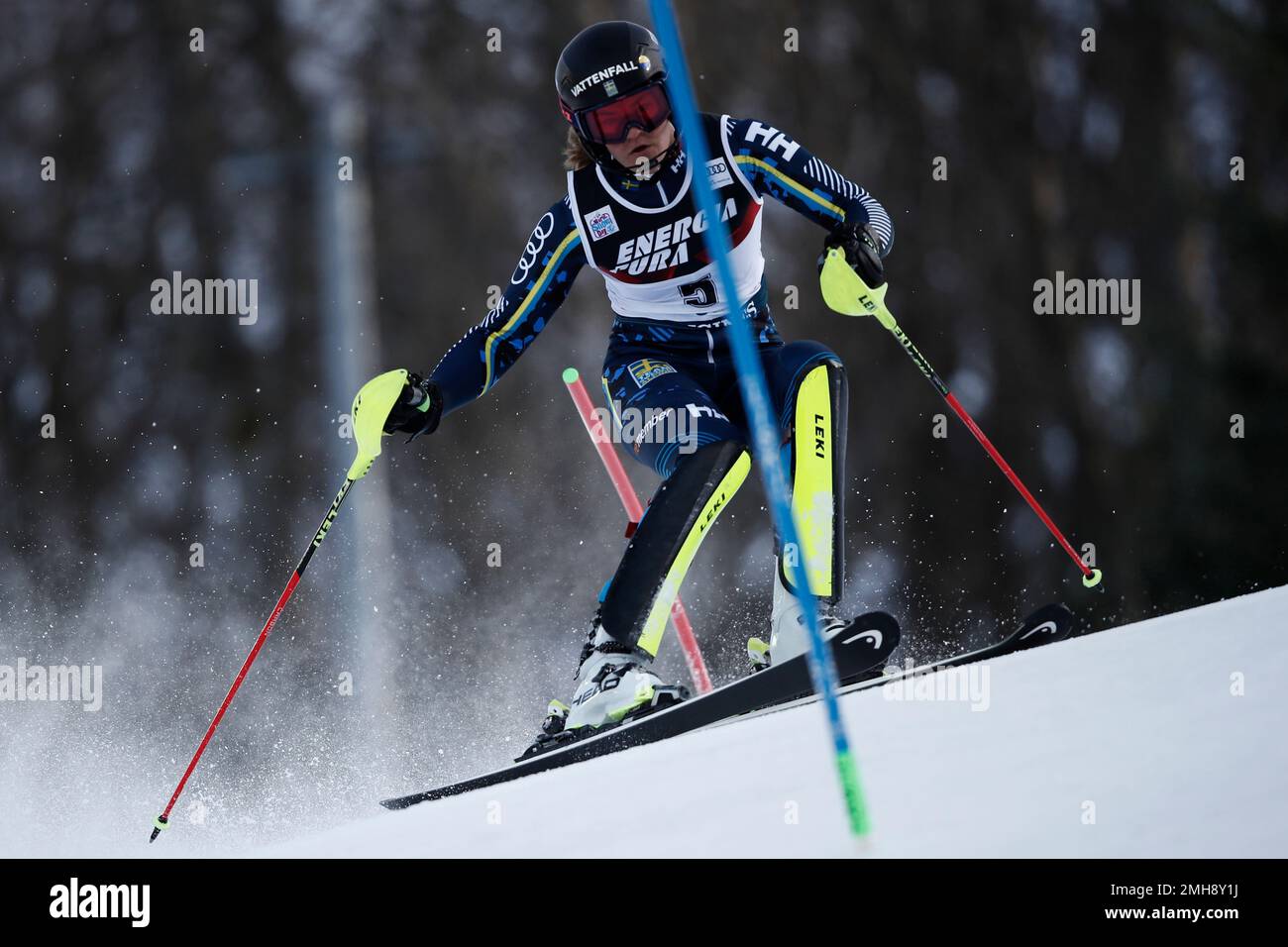 Sweden's Anna Swenn Larsson competes during an alpine ski, women's ...