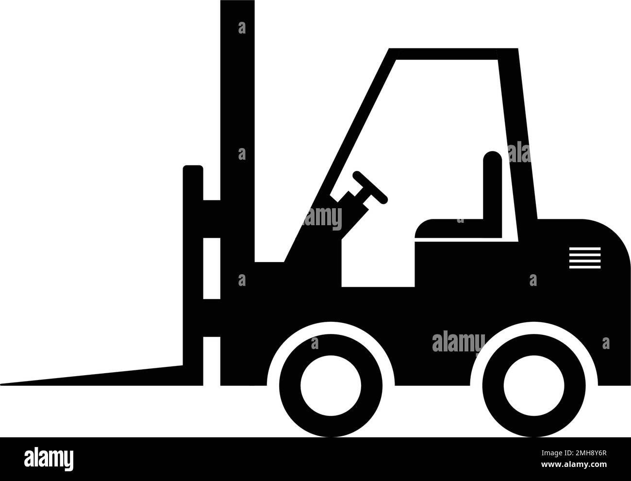 White line forklift truck icon Black and White Stock Photos & Images ...