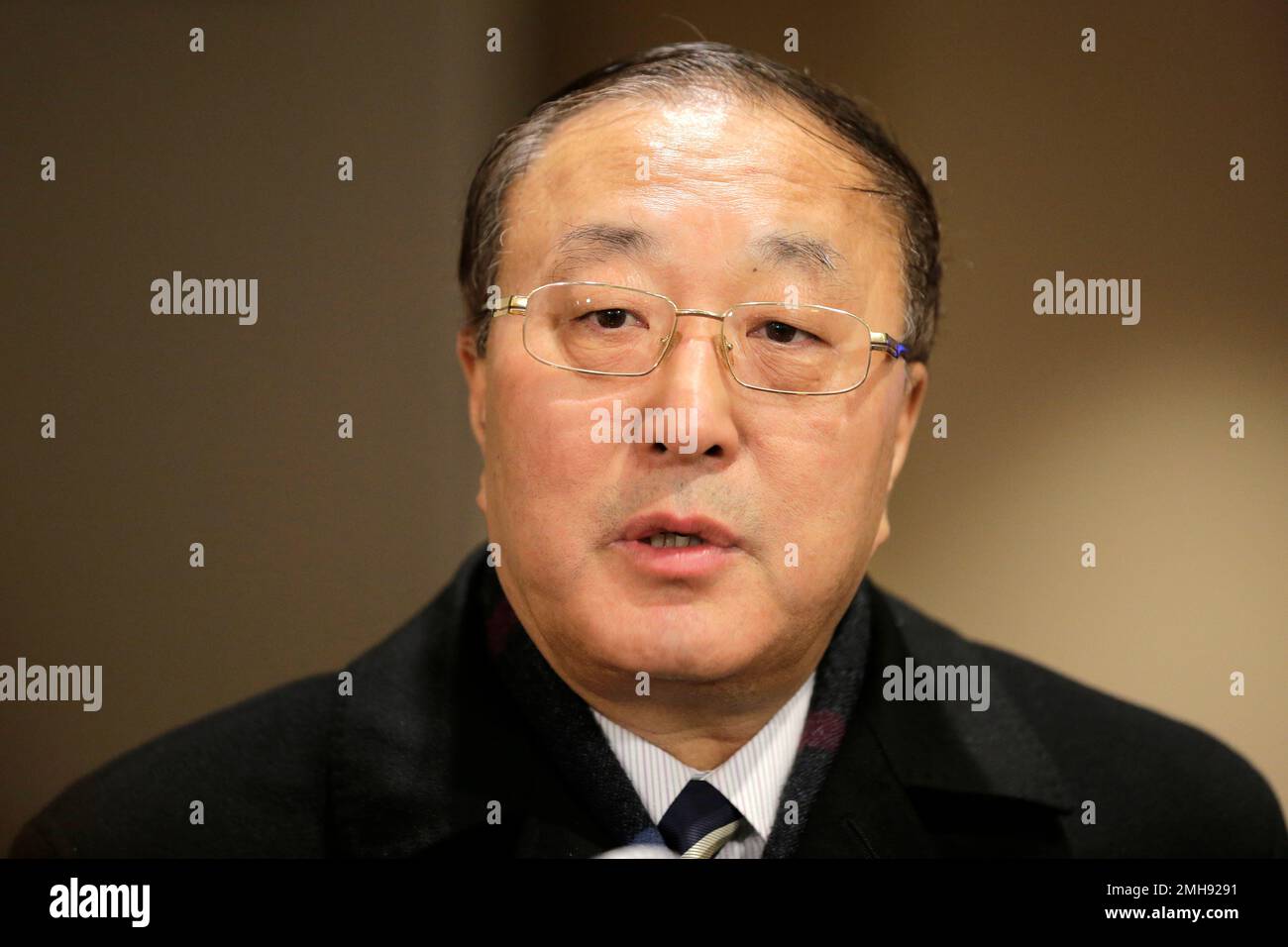 The Chinese ambassador to the United Nations Zhang Jun talks to ...