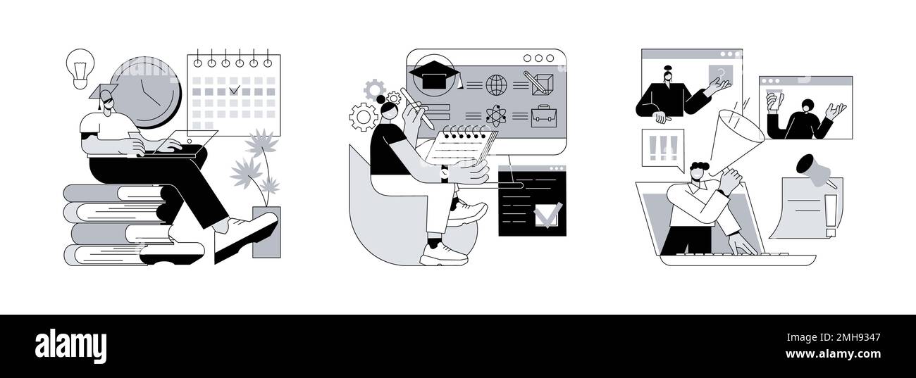 Flexible study plan abstract concept vector illustration set ...