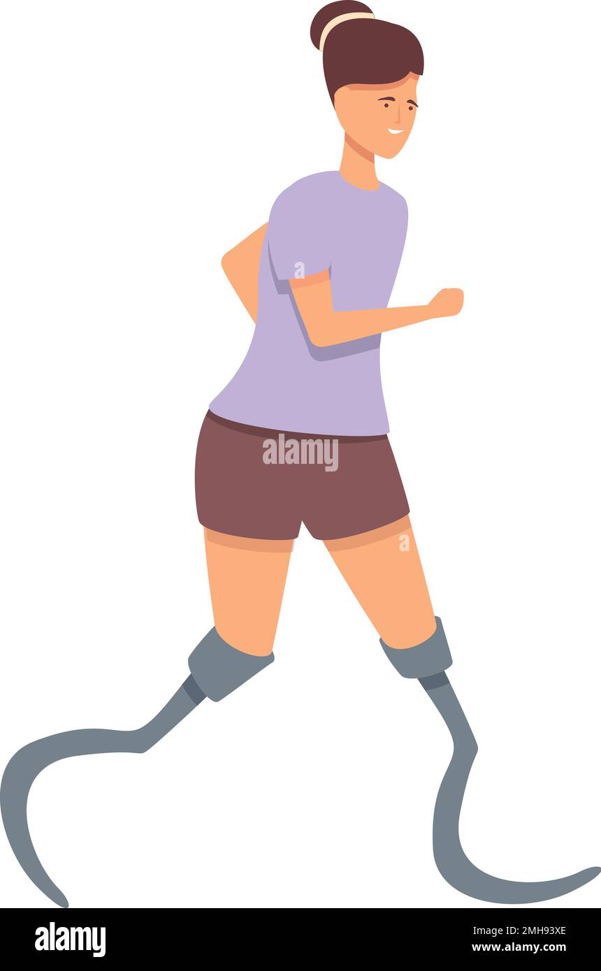 Sport walking icon cartoon vector. Disabled sport. Disabled exercise ...