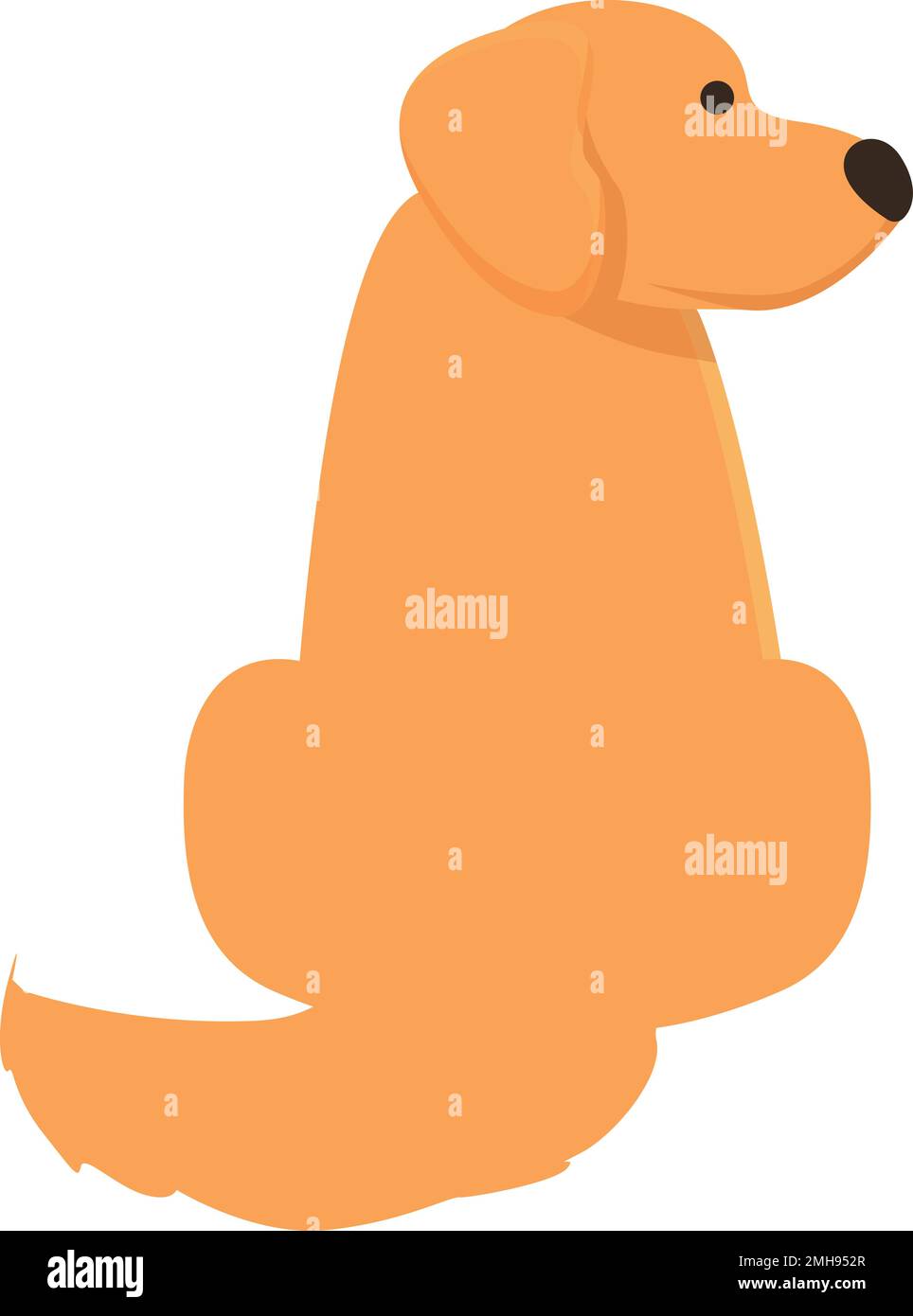 Golden retriever stay sad icon cartoon vector. Dog puppy. Animal pet ...