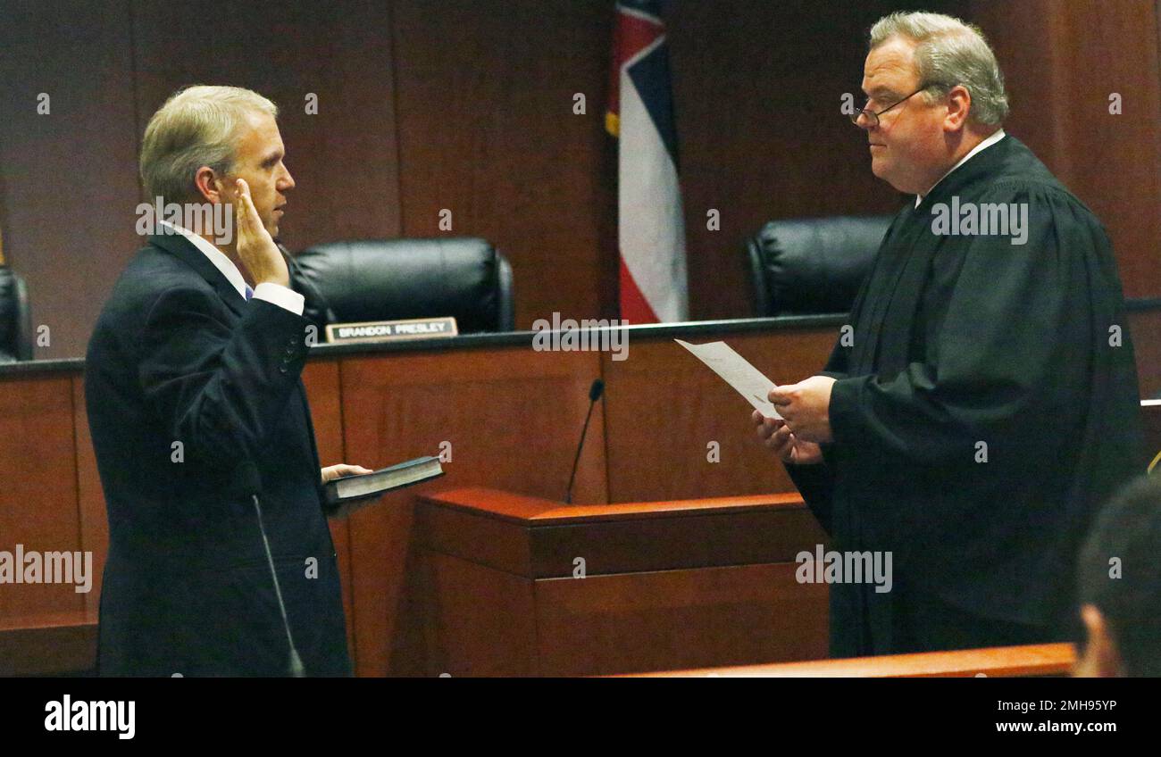 Northern District Public Service Commissioner Brandon Presley, left ...