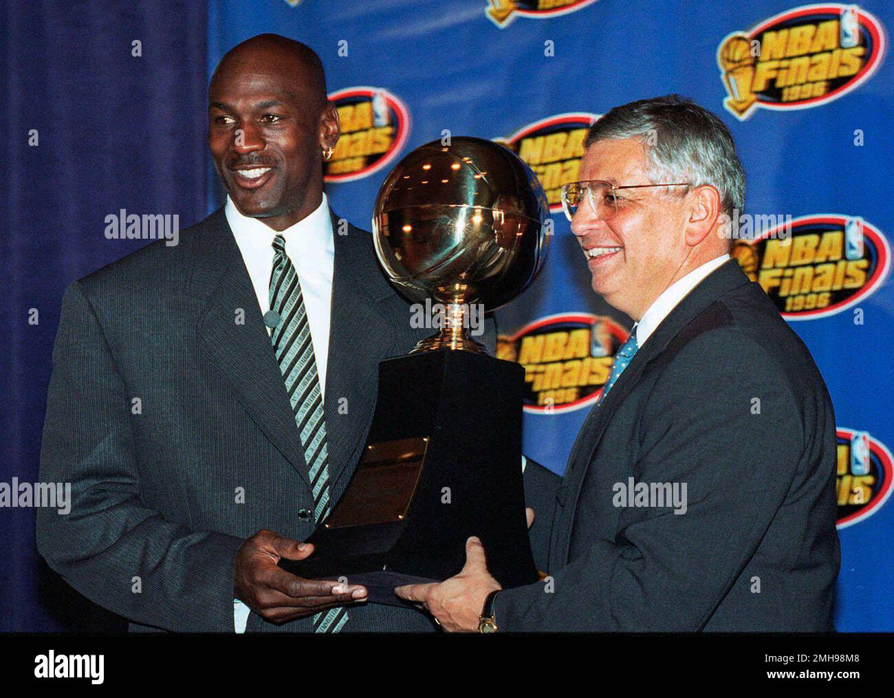 FILE - In this June 18, 1996, file photo, Chicago Bulls' Michael Jordan ...