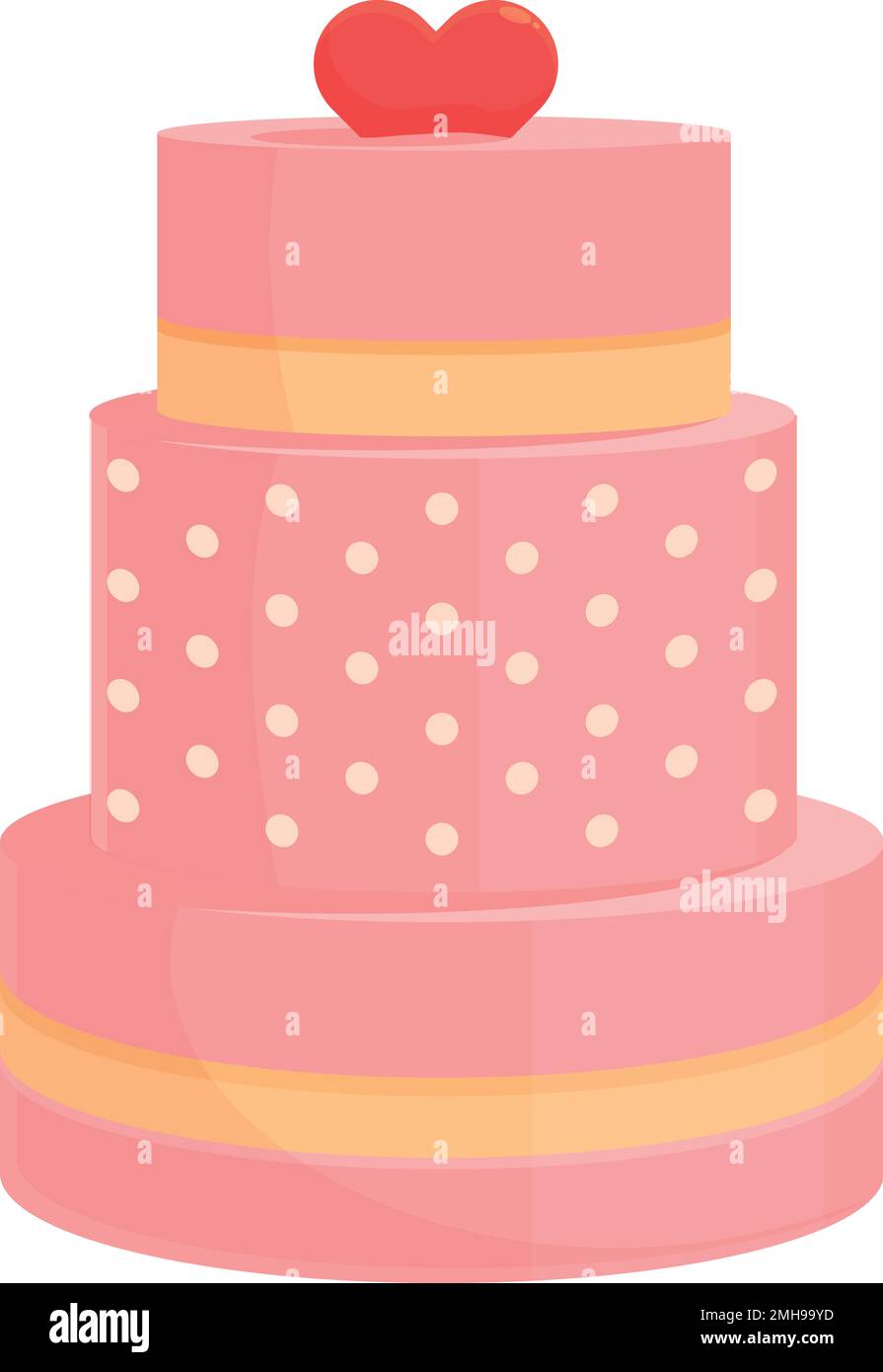 Reception wedding cake icon cartoon vector. Birthday party. Cream party ...