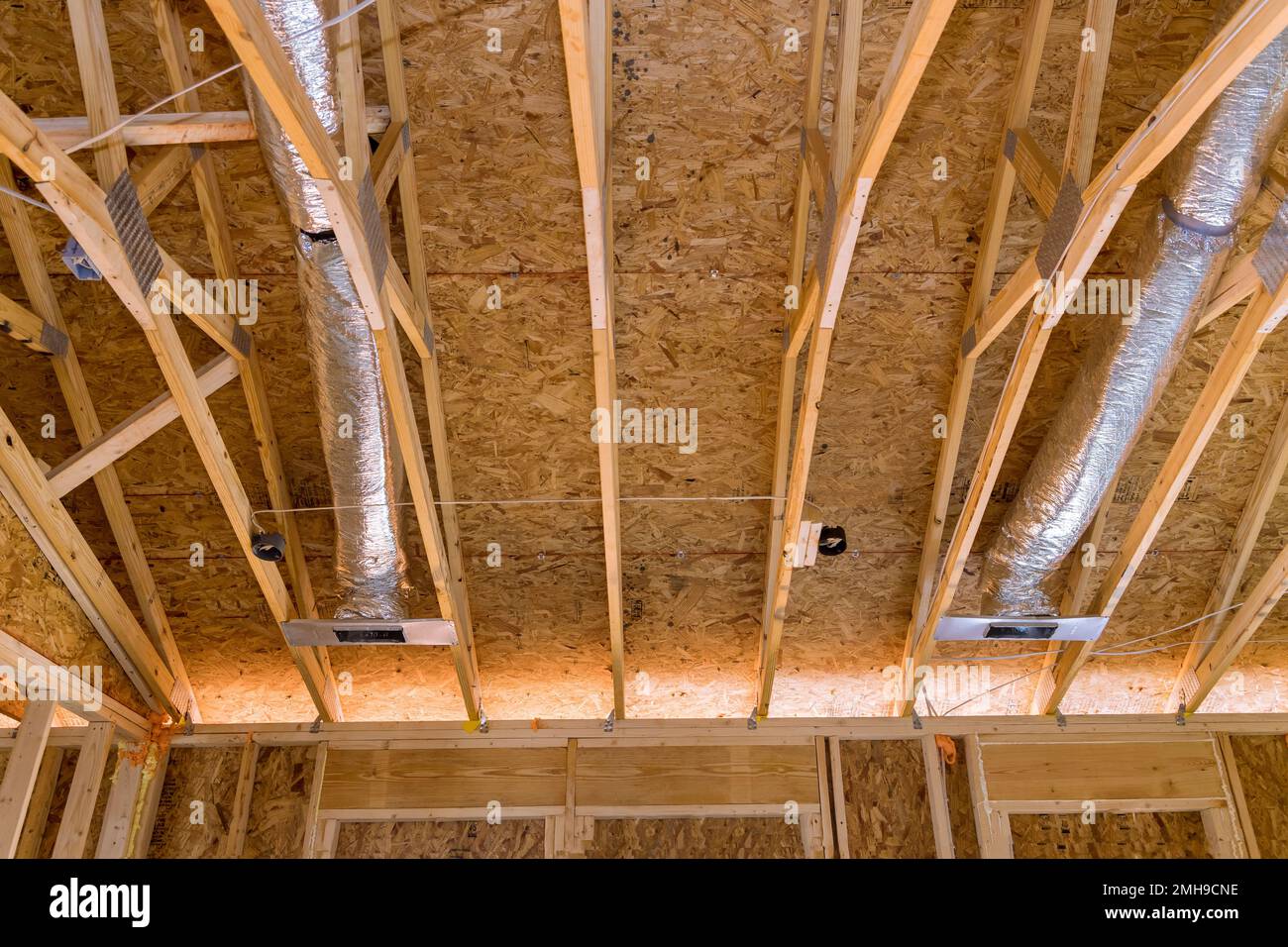 During construction of new stick built home ventilation pipes are ...