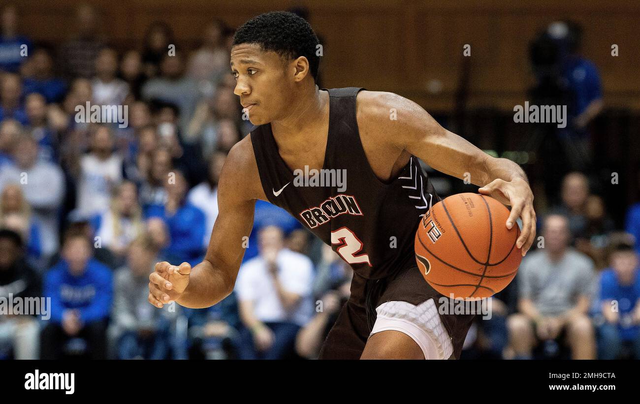 Brown's Brandon Anderson (2) handles the ball during an NCAA college ...