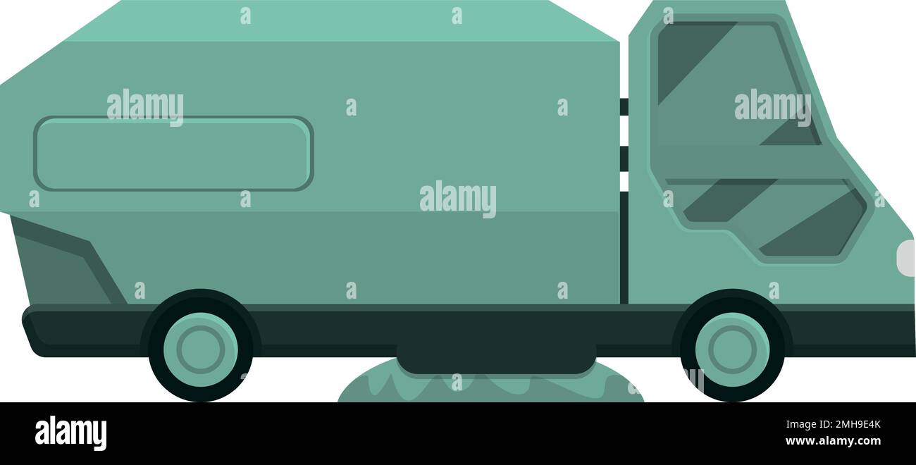 Sweeper car icon cartoon vector. Street truck. Clean broom Stock Vector ...