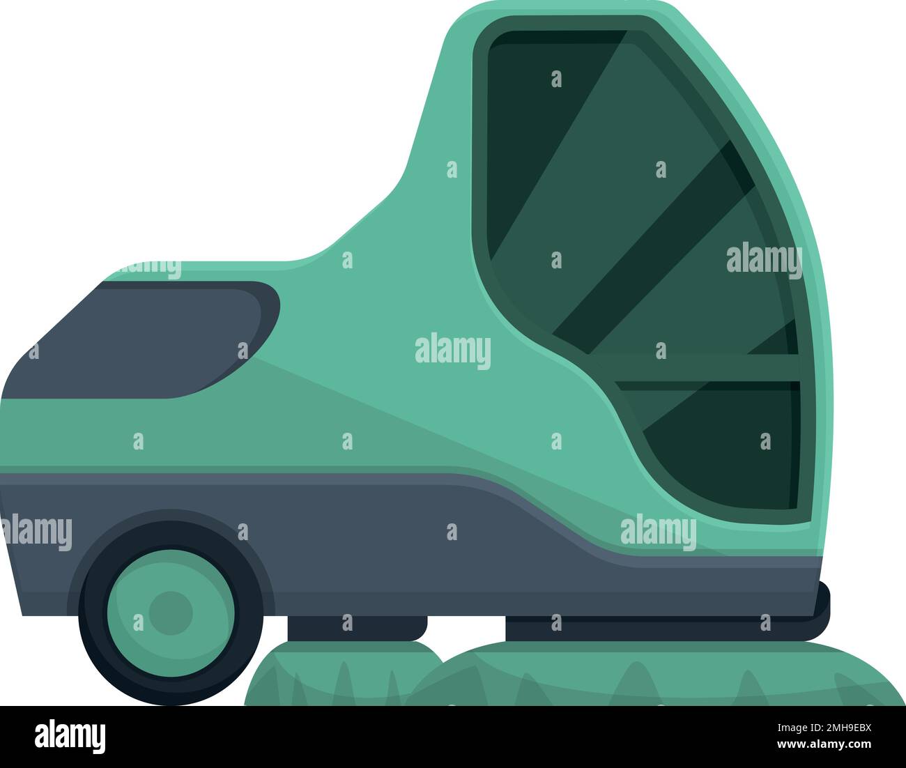 Clean sweeper icon cartoon vector. Street truck. Side vehicle Stock ...