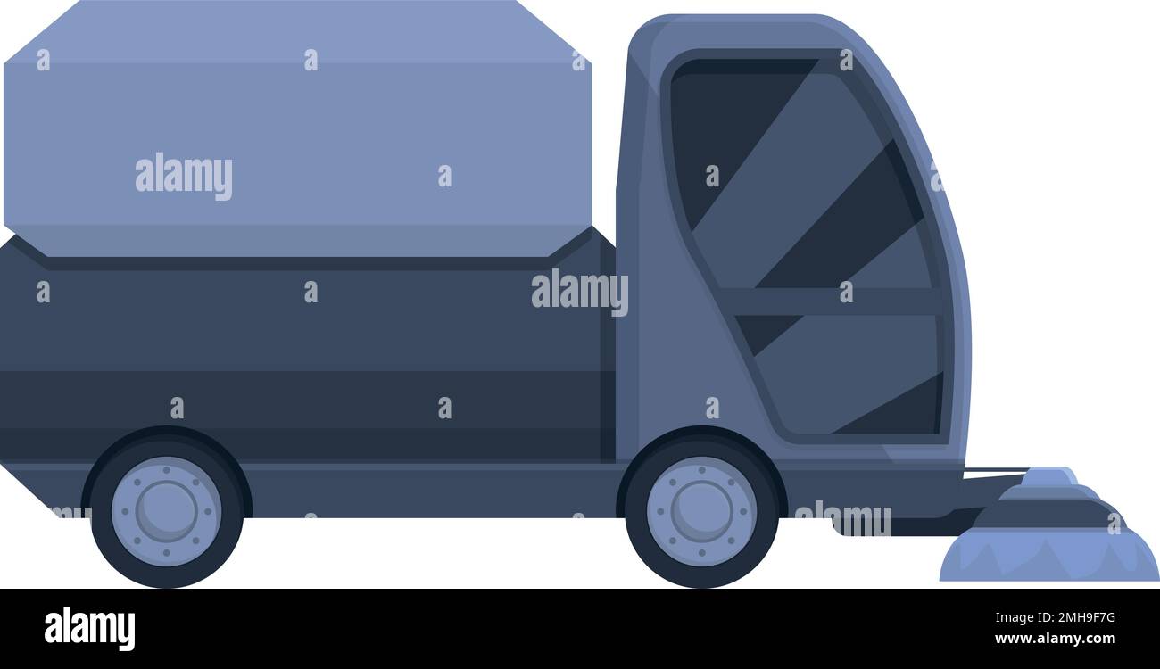 Sidewalk sweeper icon cartoon vector. Road garbage. Clean side Stock ...