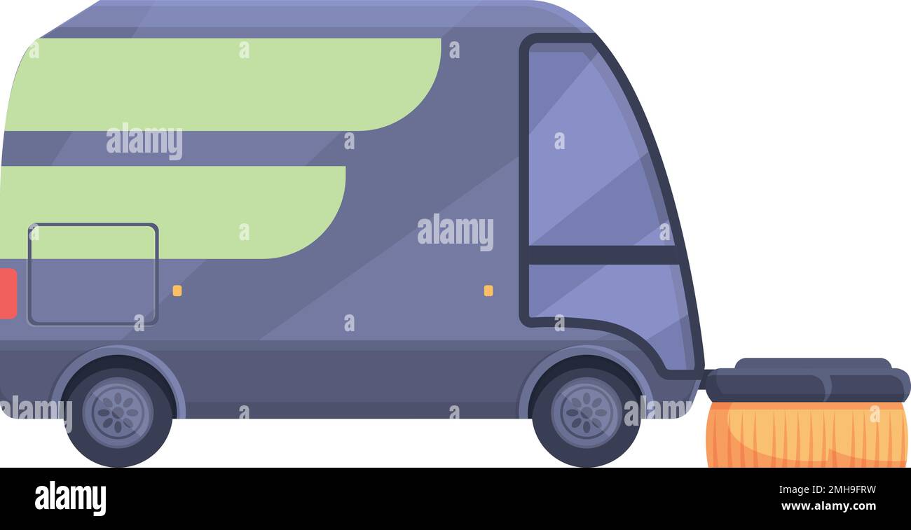 New sweeper icon cartoon vector. Street road. Clean side Stock Vector ...