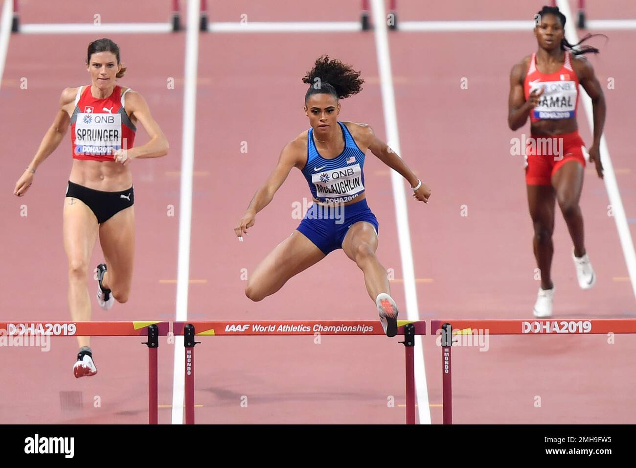 File-This Oct. 2, 2019, file photo shows Sydney McLaughlin of the ...