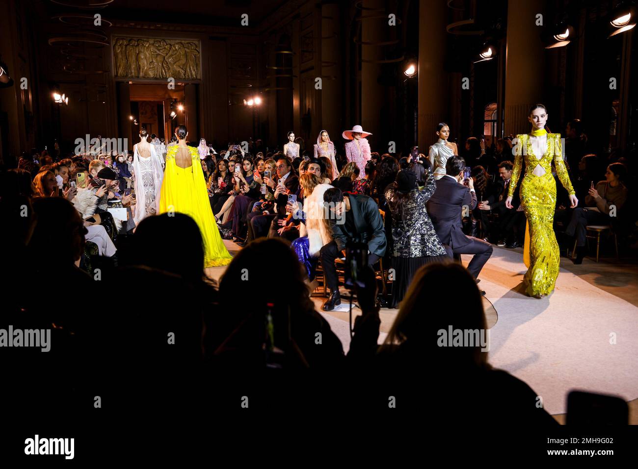 A model walk the runway of Zuhair Murad show during Paris Fashion Week ...