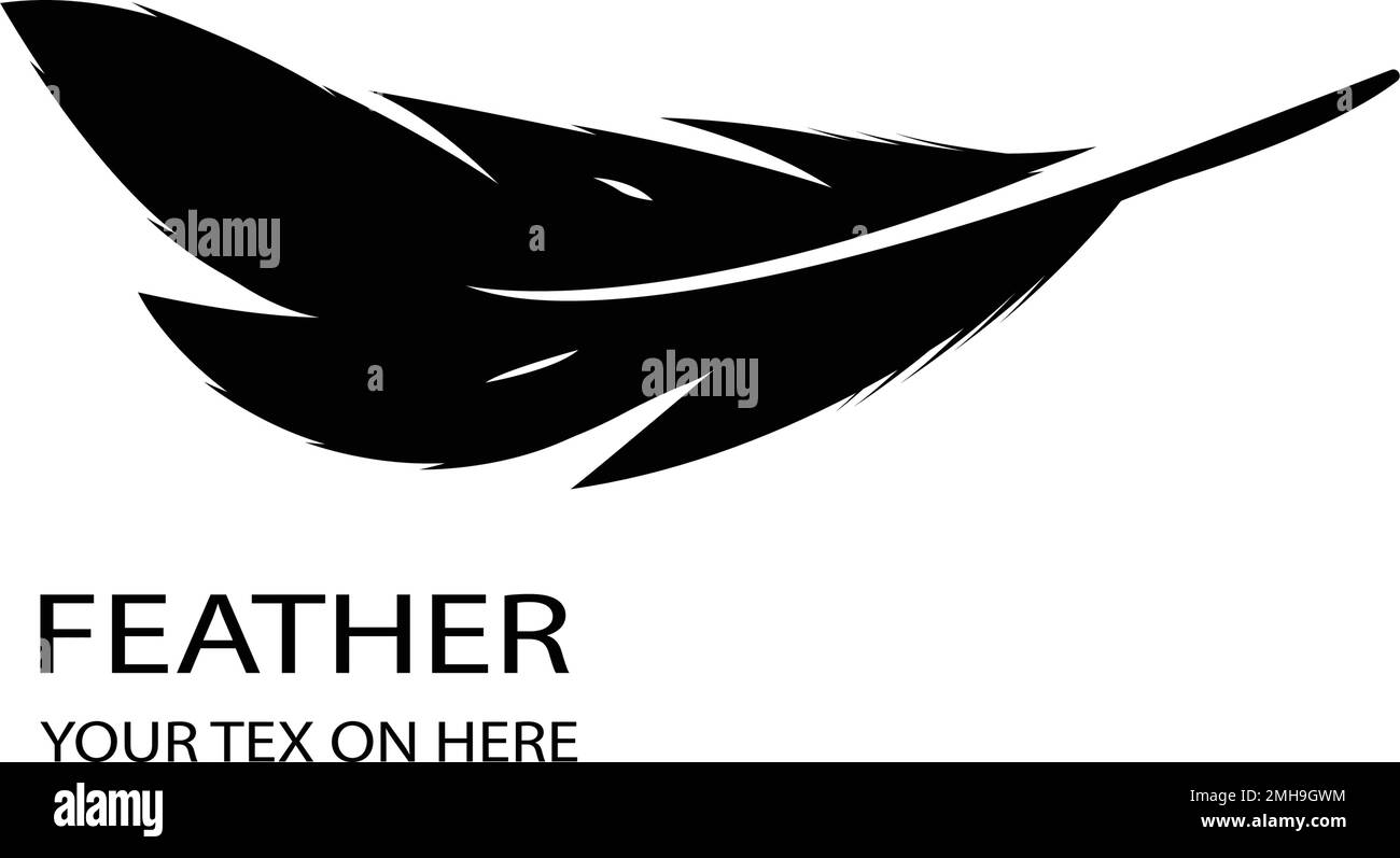 Feather writing logo template Black and White Stock Photos & Images - Alamy